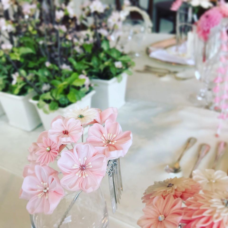 Sakura! tsumami zaiku for your tableware - Tsumami Kanzashi